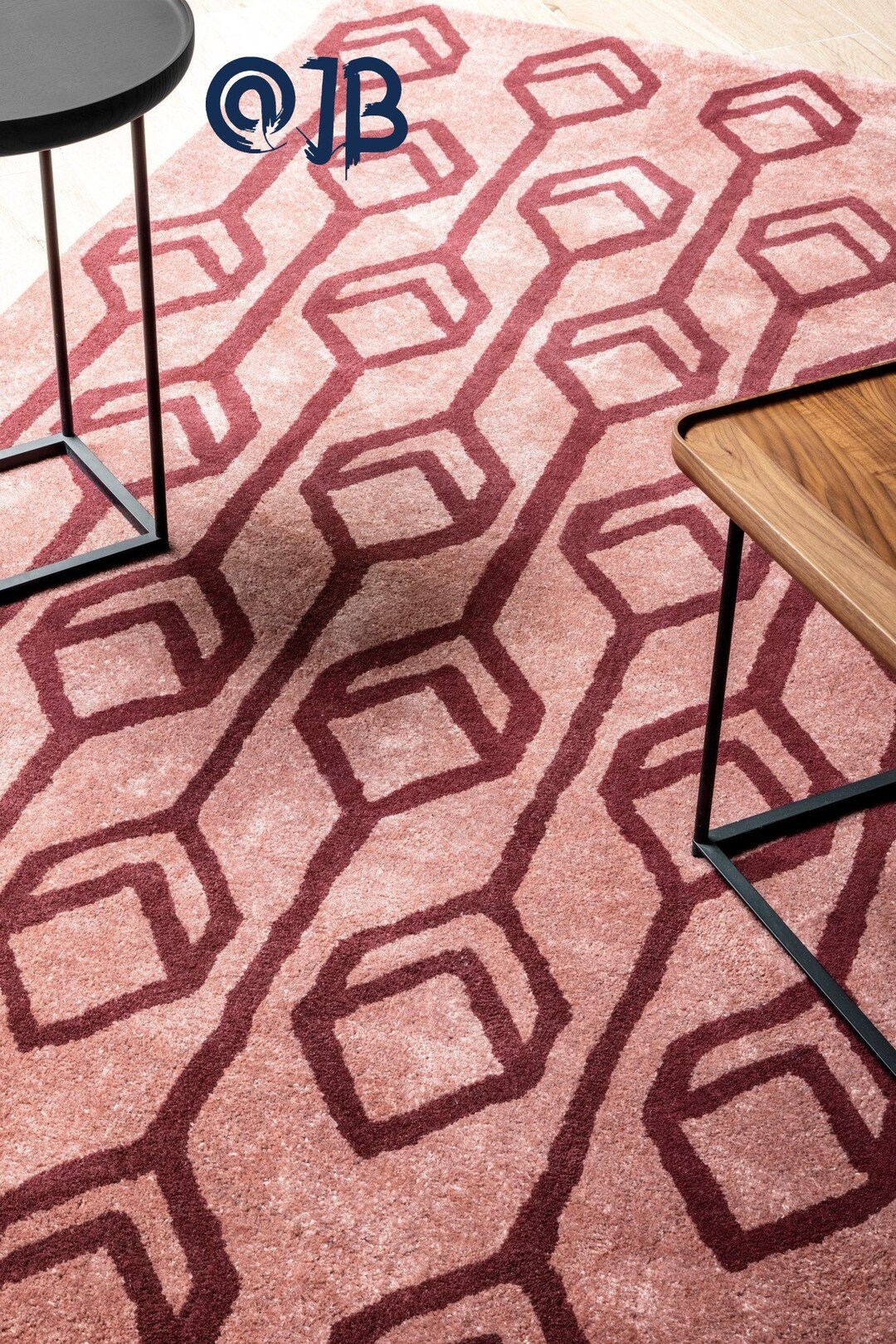 Premium New Modern Maroon Woolen Rug Hand Made Indian Designer - Etsy