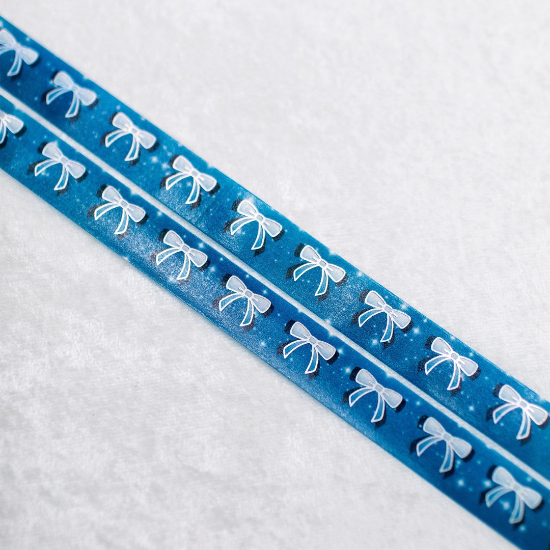 Siren's Starry Night | Bow 15mm Washi Sample | Dark Blue Washi Tape ...