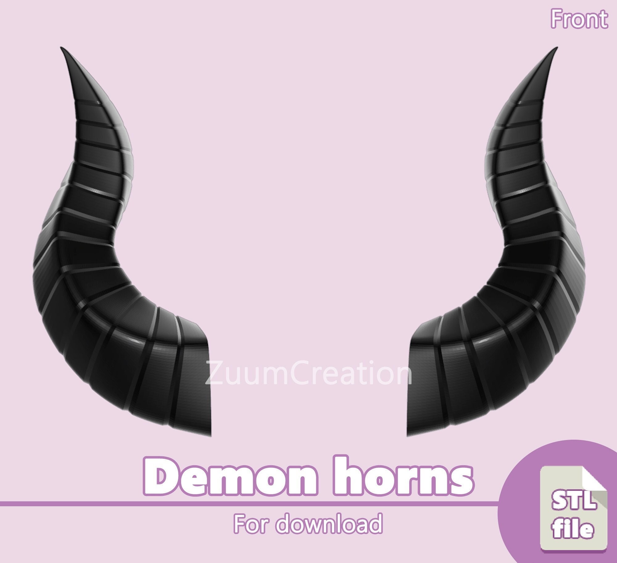 Demon Horns 3D Print STL File for Cosplay, Roleplay and Costuming - Etsy