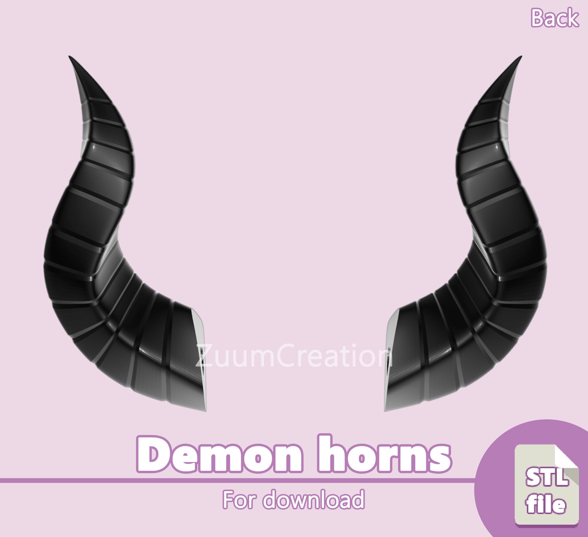 Demon Horns 3D Print STL File for Cosplay, Roleplay and Costuming - Etsy