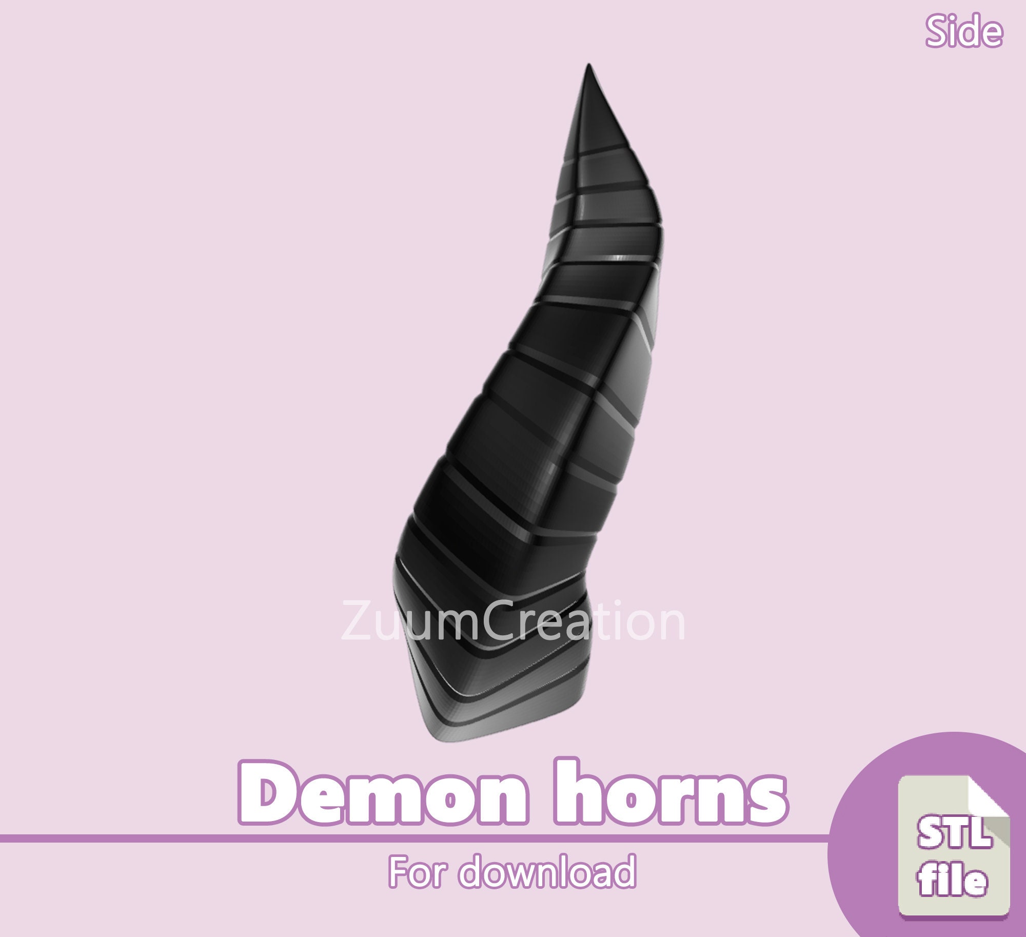 Demon Horns 3D Print STL File for Cosplay, Roleplay and Costuming - Etsy