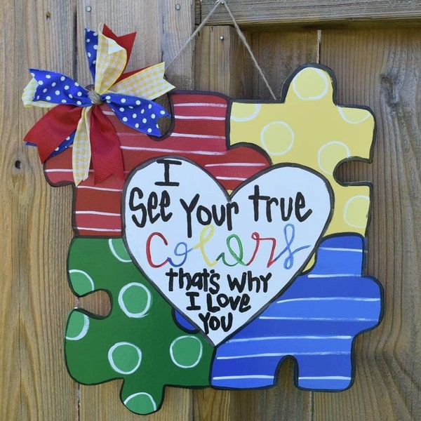 Autism Door Hanger Svg - Etsy