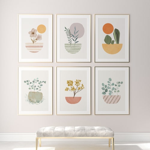 Boho Print Set / Boho Gallery Wall Art / Neutral Boho Prints / - Etsy