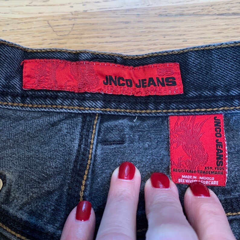 VTG JNCO Jeans, Measure 28X28 Embroidered Black Tiger on Pocket With a ...