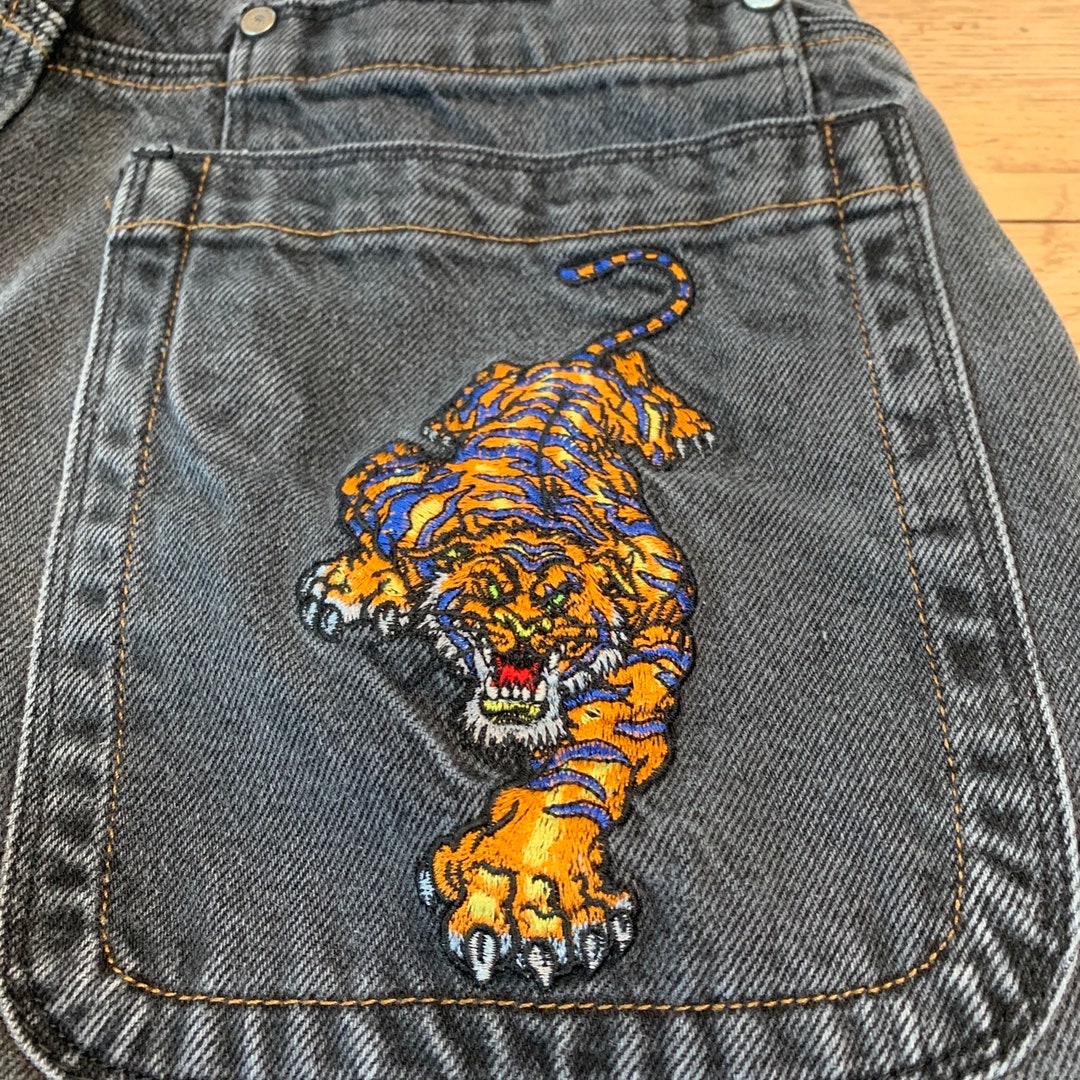 VTG JNCO Jeans, Measure 28X28 Embroidered Black Tiger on Pocket With a ...
