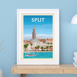 Split Croatia Travel Poster / Split Illustration / Split Print / Travel ...