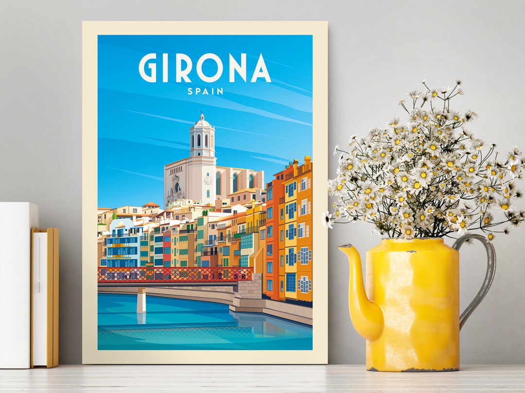 Girona Catalonia Spain City Print / Spain Travel Poster / Girona City ...