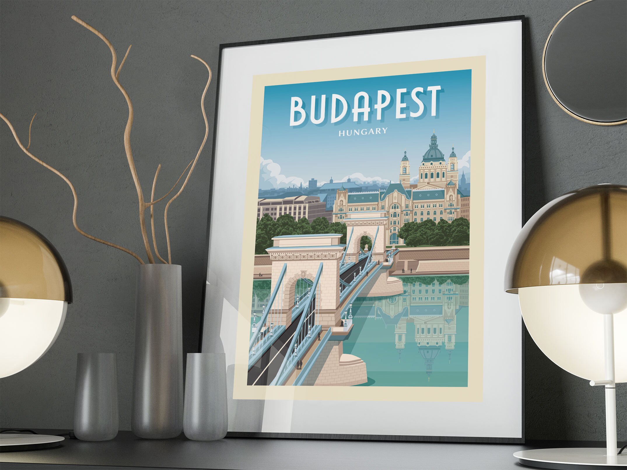 Budapest Hungary Travel Poster / Budapest Illustration / - Etsy Australia