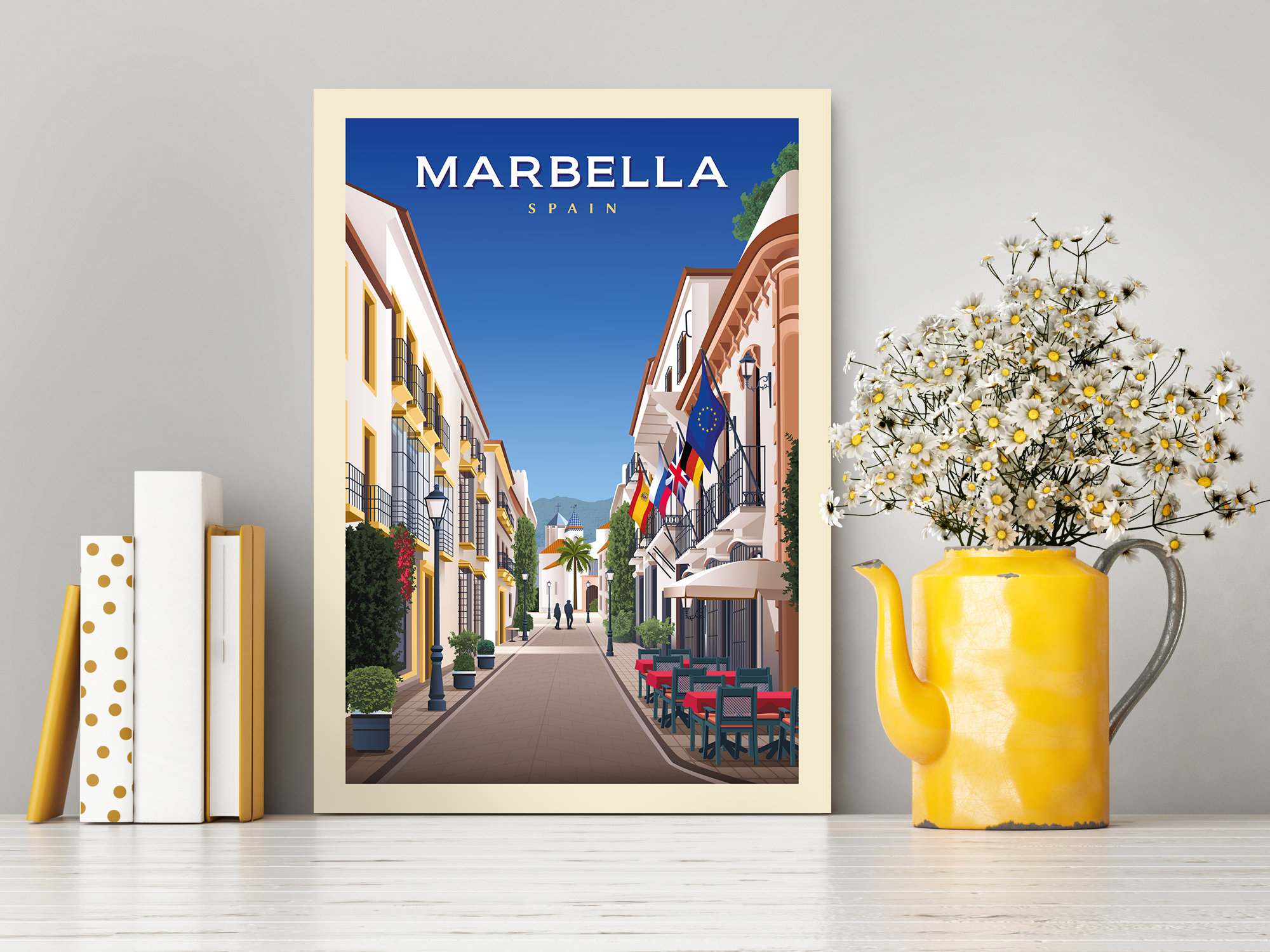 Marbella Spain Travel Poster / Marbella Illustration / Spain - Etsy México