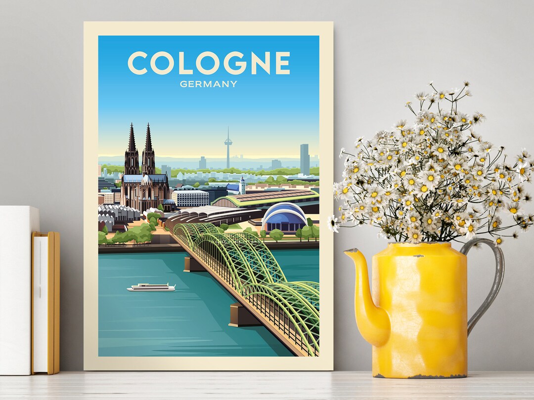 Cologne Germany Travel Print / Cologne Hohenzollern Bridge Poster ...