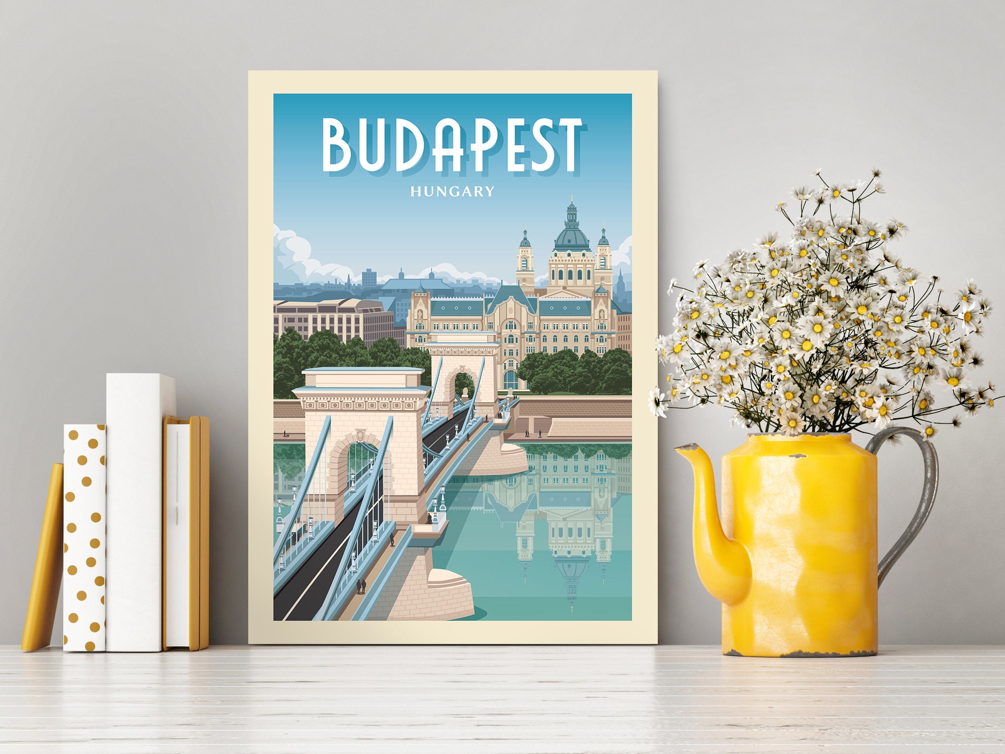 Budapest Hungary Travel Poster / Budapest Illustration / - Etsy Australia