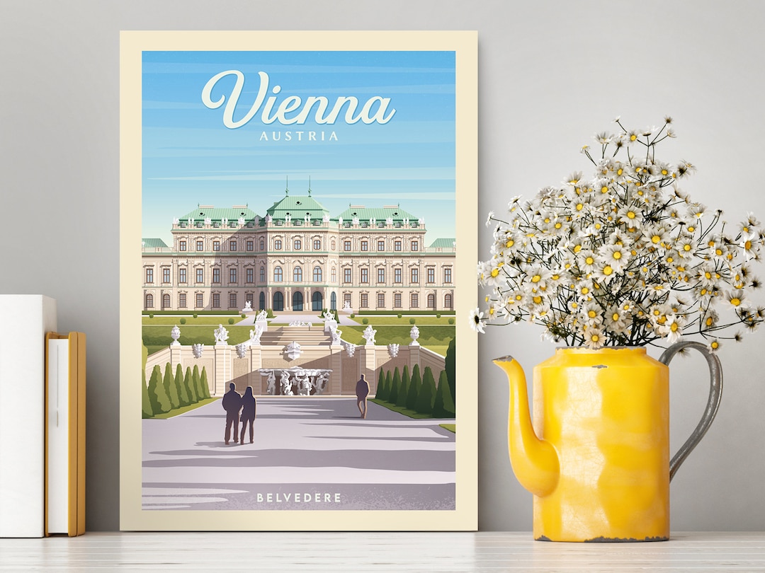 Vienna Austria Travel Poster / Vienna Belvedere Illustration / Travel ...