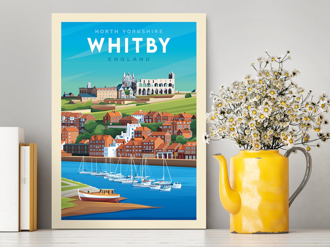 Whitby England Print | Whitby Illustration | Whitby Travel Poster ...
