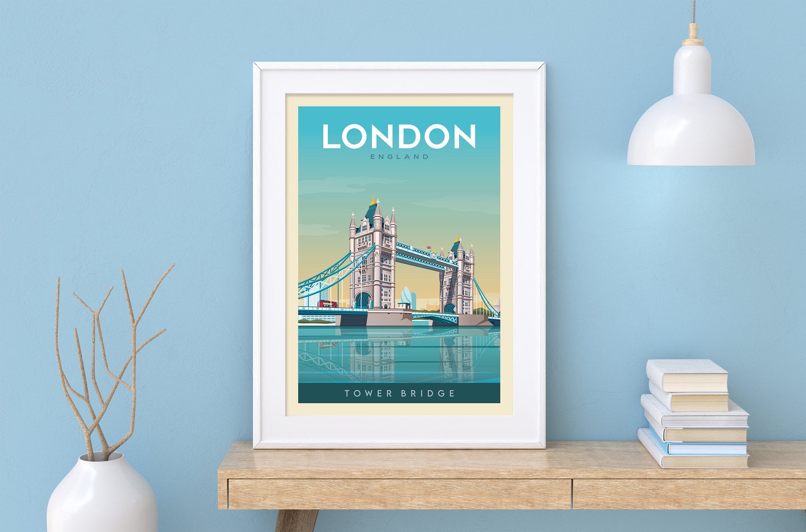 London England Travel Poster London Vintage Illustration / | Etsy
