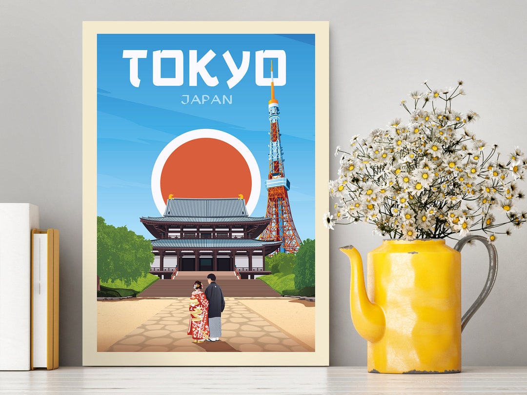 Tokyo Japan Travel Poster / Tokyo Japan Print / Tokyo Illustration ...