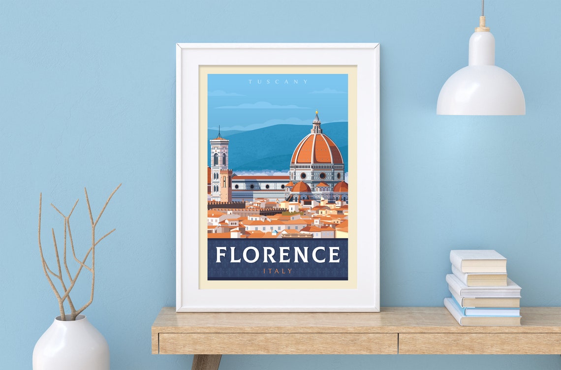 Florence Italy Tuscany Travel Poster / Firenze Città - Etsy