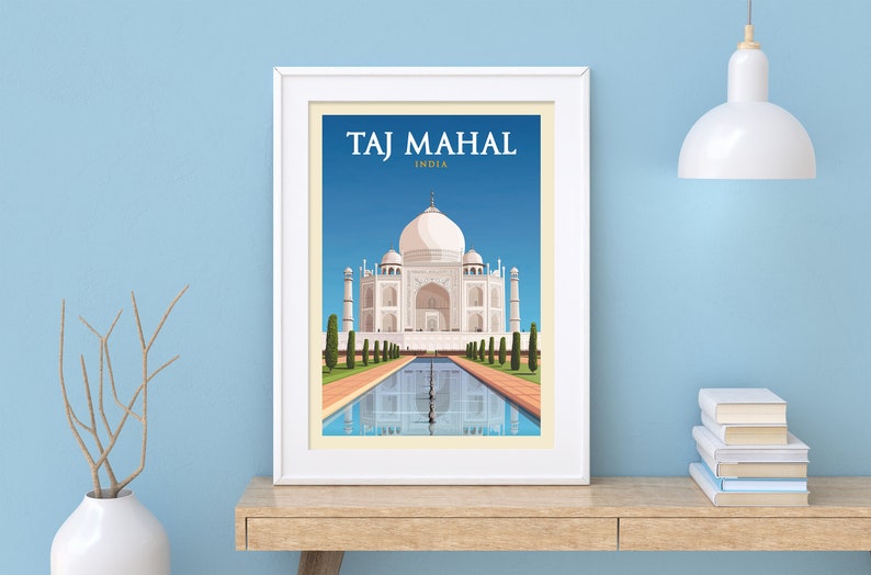 Taj Mahal India Travel Poster Print / Taj Mahal Vintage - Etsy
