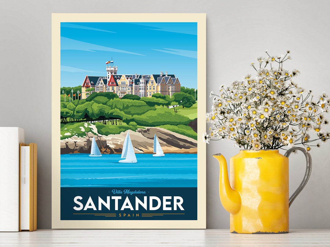 Santander Cantabria City Print / Spain Travel Poster / Santander City ...