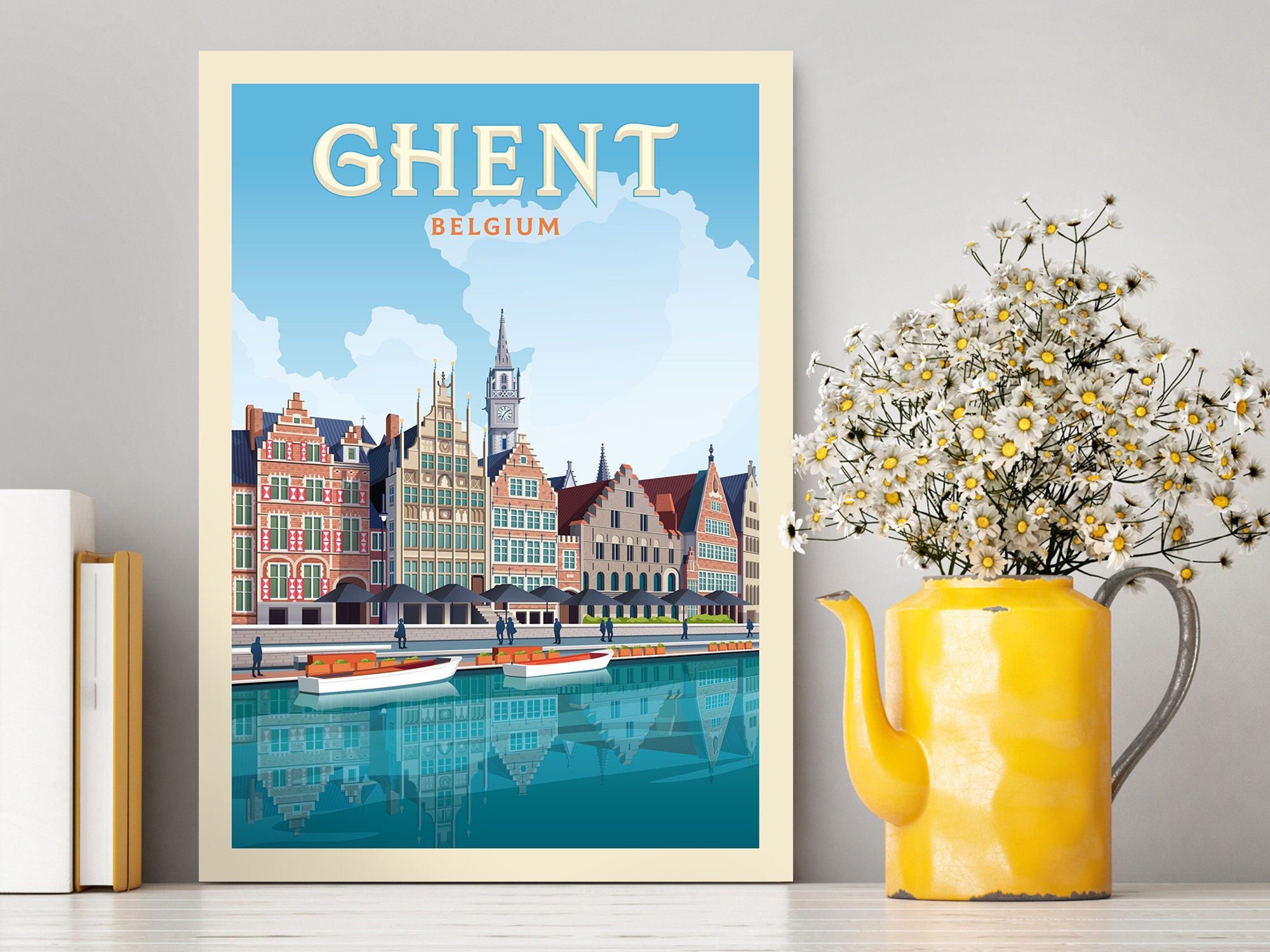 Ghent Belgium Poster / Travel Poster / Ghent Poster / Ghent - Etsy