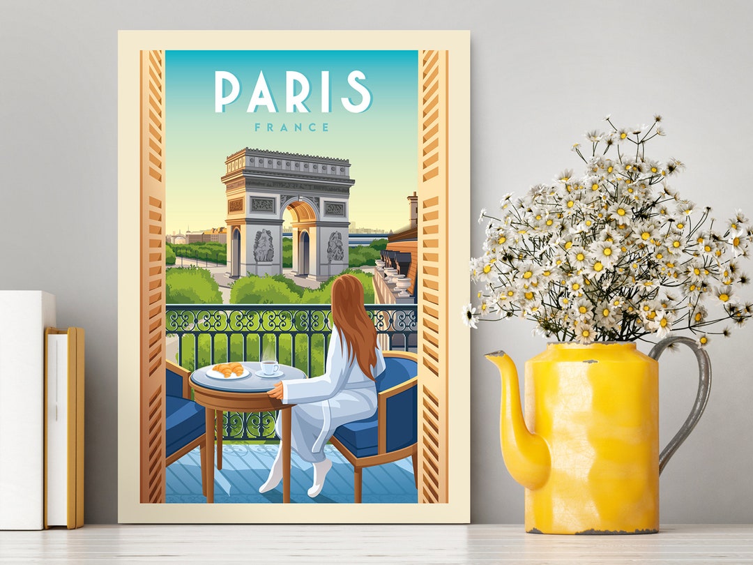 Paris France Arc De Triomphe Print / Paris Travel Poster / Travel ...