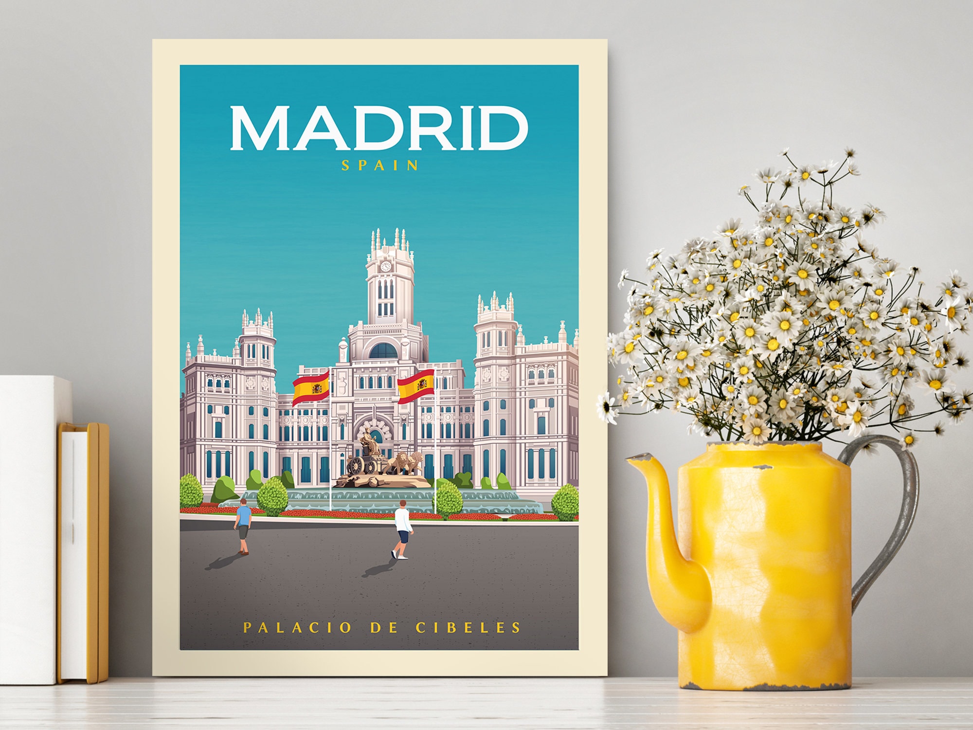 Madrid Spain Travel Poster / Madrid Illustration / Madrid | Etsy