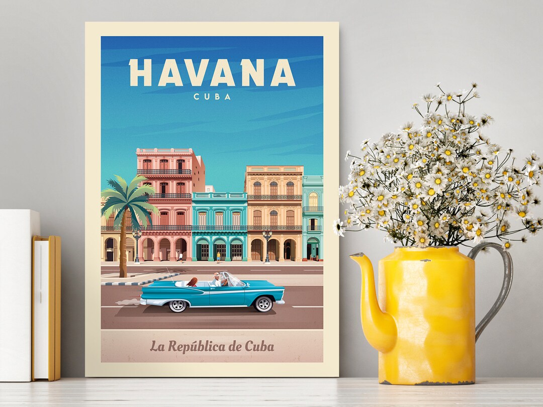 Havana Cuba Print / Havana Cuba Travel Poster / Vintage Gift ...