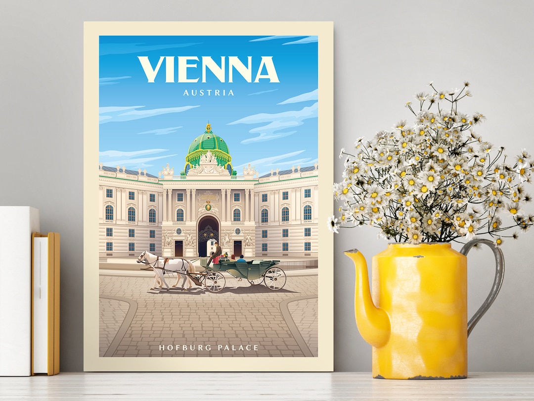 Vienna Austria Travel Poster / Vienna Hofburg Illustration / Travel ...
