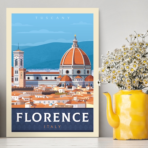 Florence Italy Vintage Travel Poster - Etsy