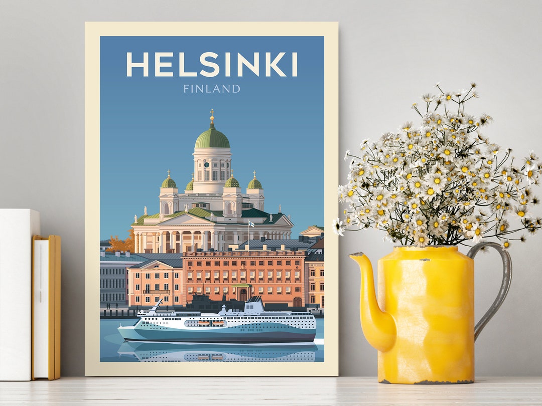Helsinki Finland Travel Poster / Helsinki Illustration / Helsinki Print ...