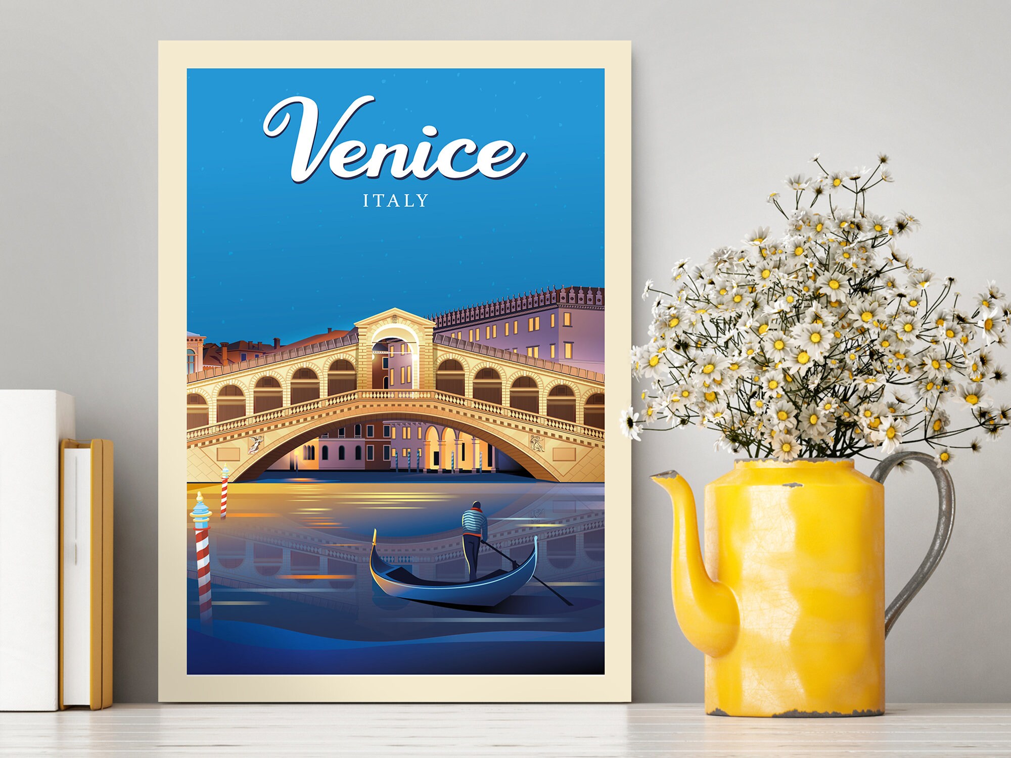 Venice Italy Night Travel Poster Print / Venice Vintage - Etsy