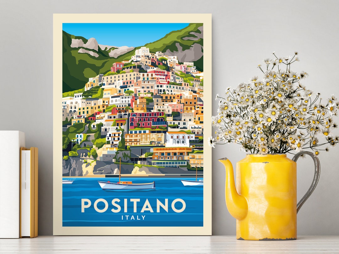Positano Italy Print / Positano Illustration / Travel Gifts / Amalﬁ ...