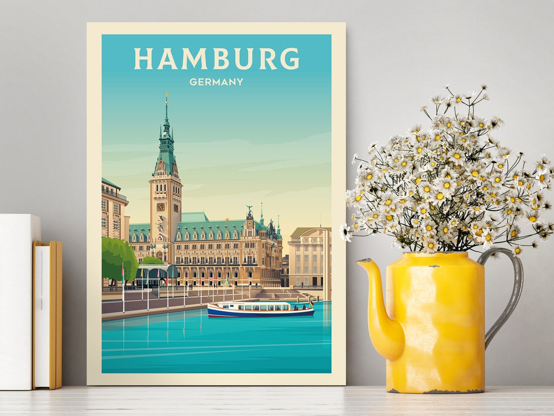 Hamburg Germany Print | Germany Illustration | Travel Gifts | Hamburg ...