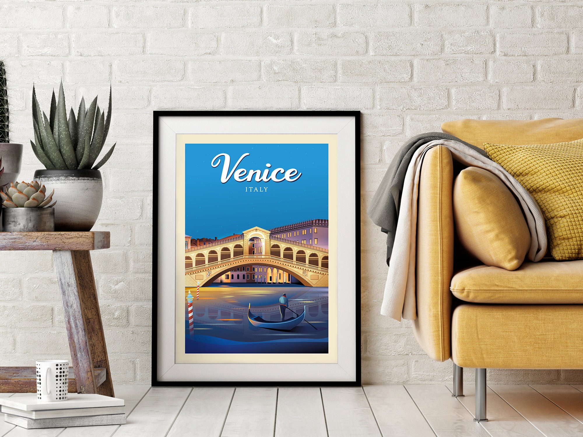 Venice Italy Night Travel Poster Print / Venice Vintage - Etsy