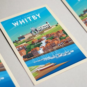 Whitby England Print | Whitby Illustration | Whitby Travel Poster ...