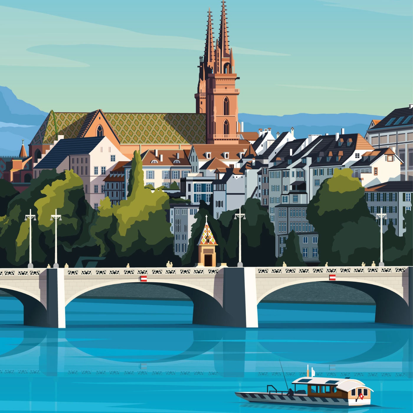 Basel Switzerland Travel Poster Print / Basel Vintage - Etsy