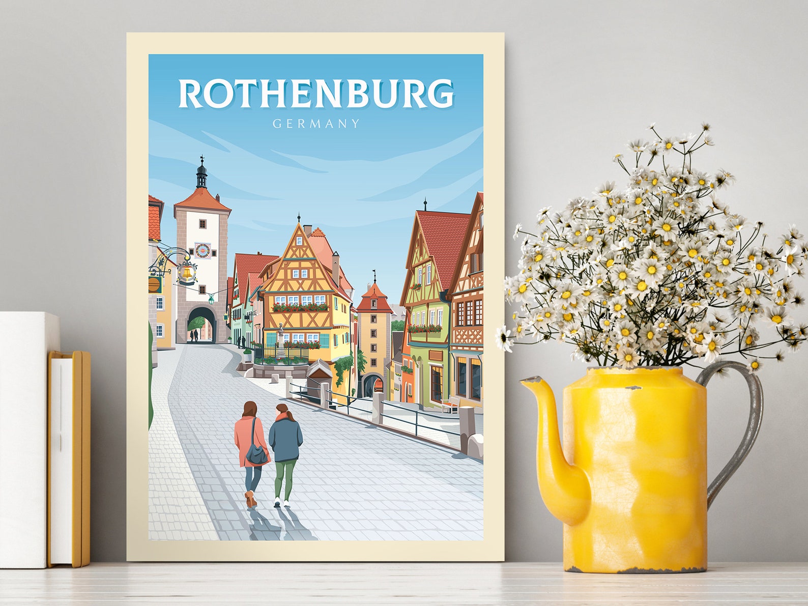 Rothenburg Germany Travel Poster / Home Modern Wall Art / - Etsy