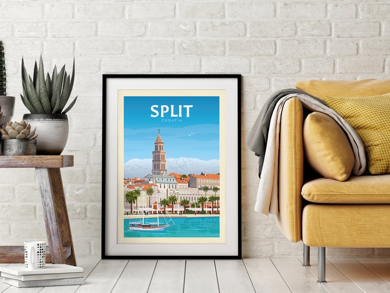 Split Croatia Travel Poster / Split Illustration / Split Print | Etsy
