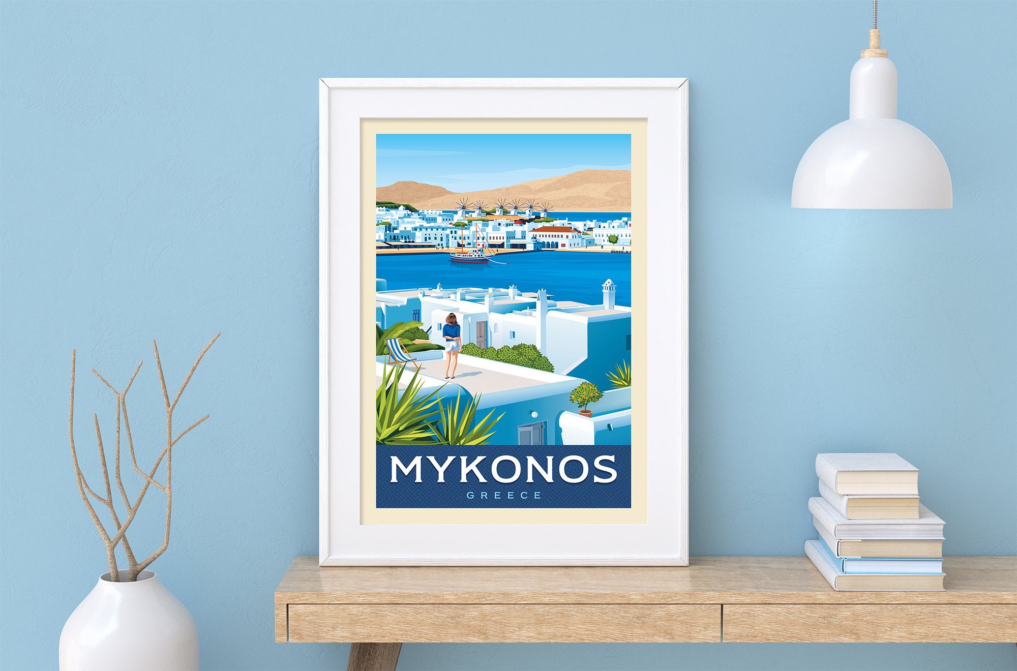 Mykonos Greece Travel Poster / Aegean Sea / Mykonos Travel - Etsy UK
