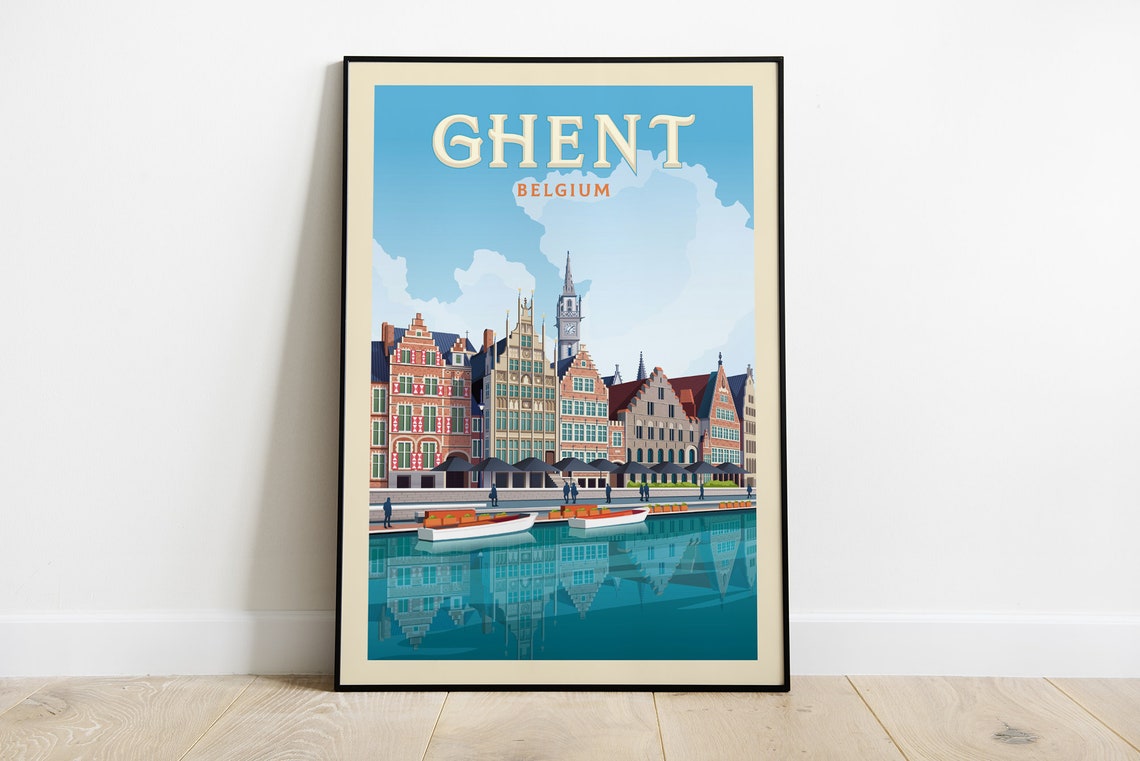 Ghent Belgium Poster / Travel Poster / Ghent Poster / Ghent - Etsy