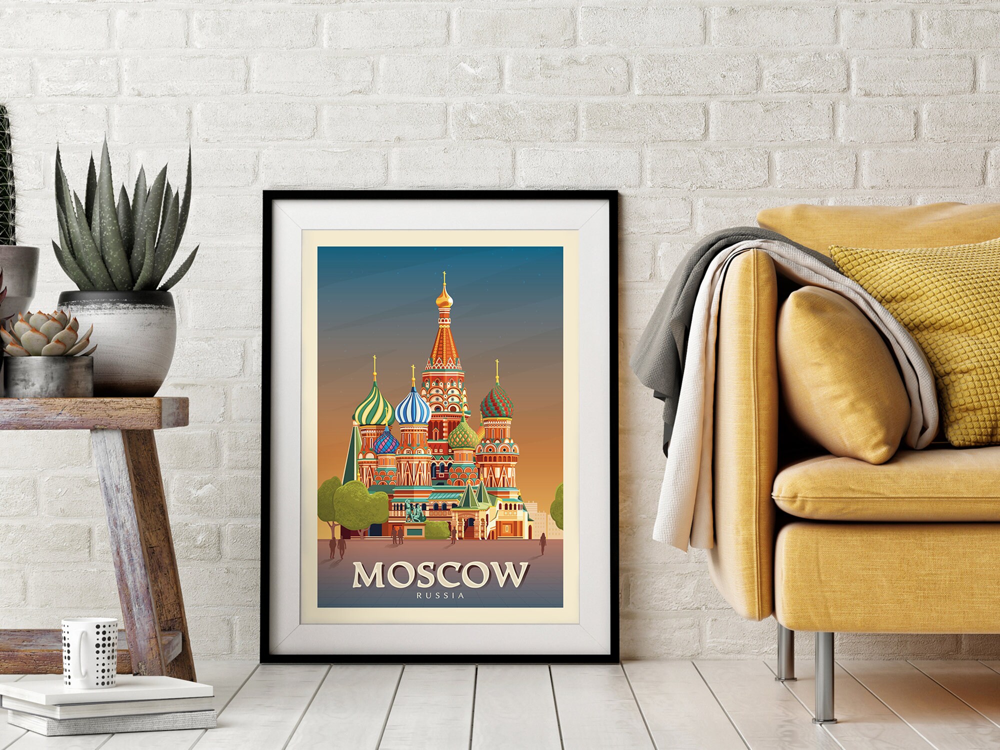 Moscow Russia Travel Poster / Saint Basil's Cathedral Red - Etsy
