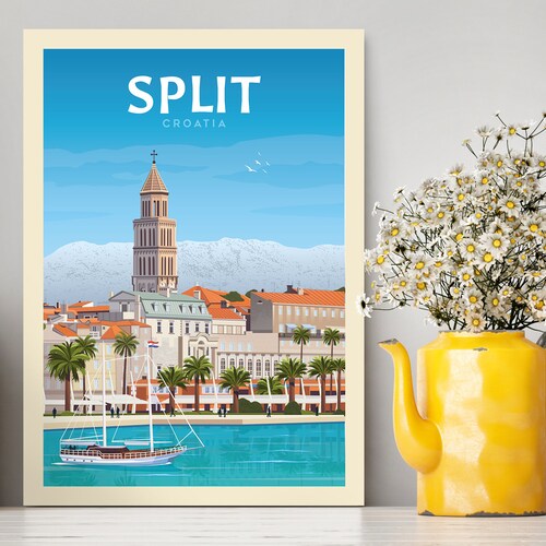 Split Traditional Travel Print Croatia - Etsy