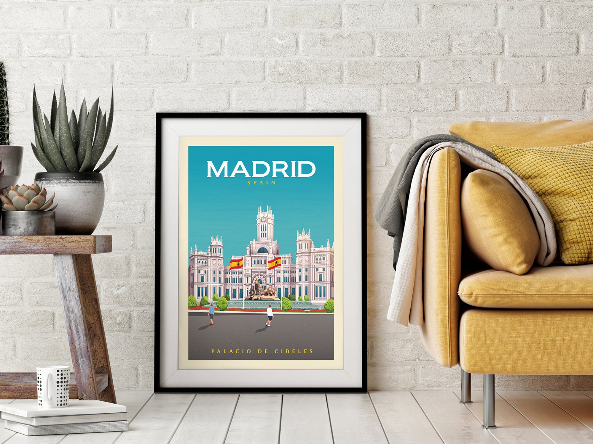 Madrid Spain Travel Poster / Madrid Illustration / Madrid | Etsy