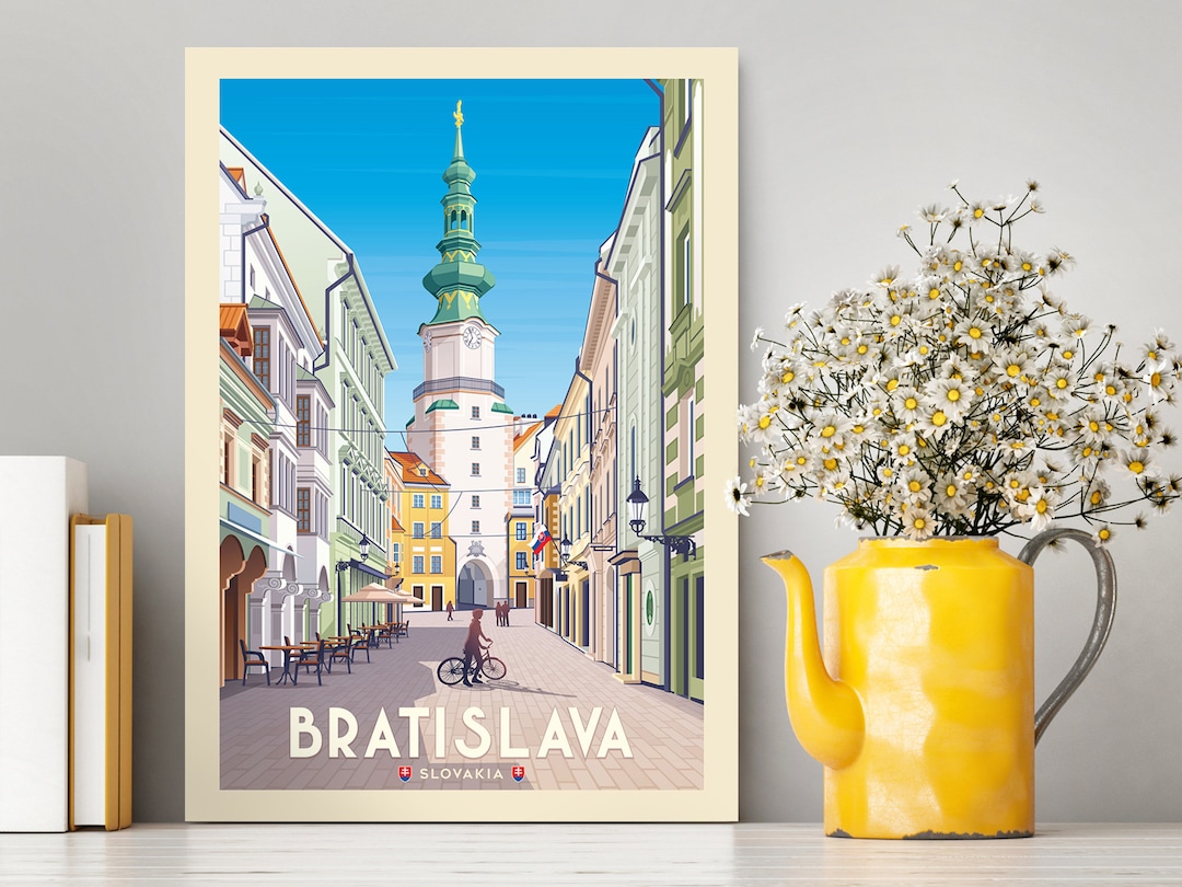 Bratislava Slovakia Street View Print | Bratislava Illustration ...