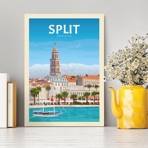 Split Croatia Travel Poster / Split Illustration / Split Print / Travel ...
