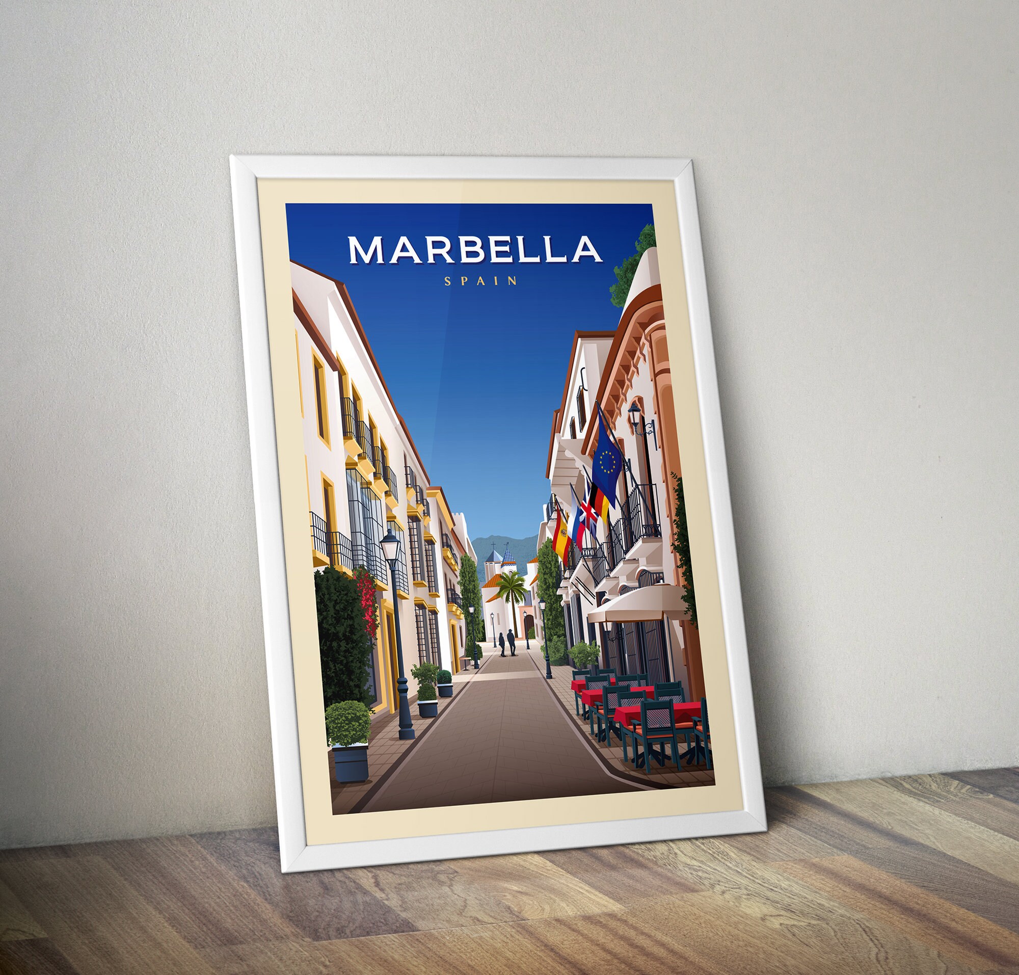 Marbella Spain Travel Poster / Marbella Illustration / Spain - Etsy México