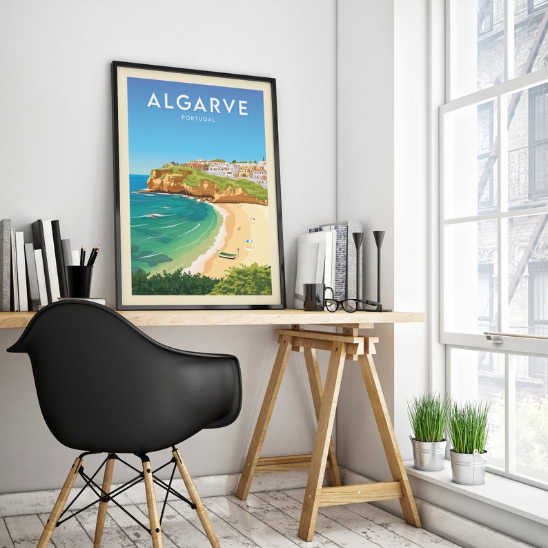 Algarve Portugal City Print / Algarve Travel Poster / Algarve - Etsy