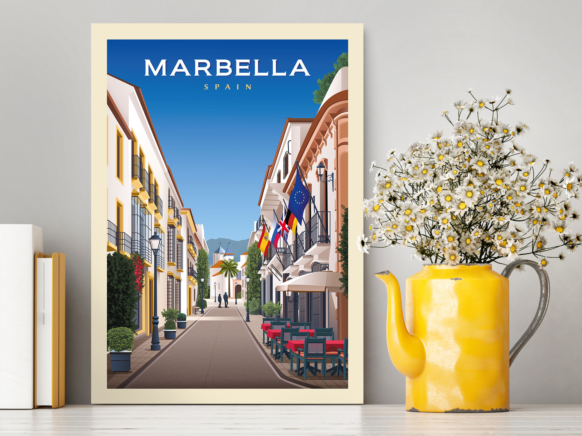 Marbella Spain Travel Poster / Marbella Illustration / Spain - Etsy ...