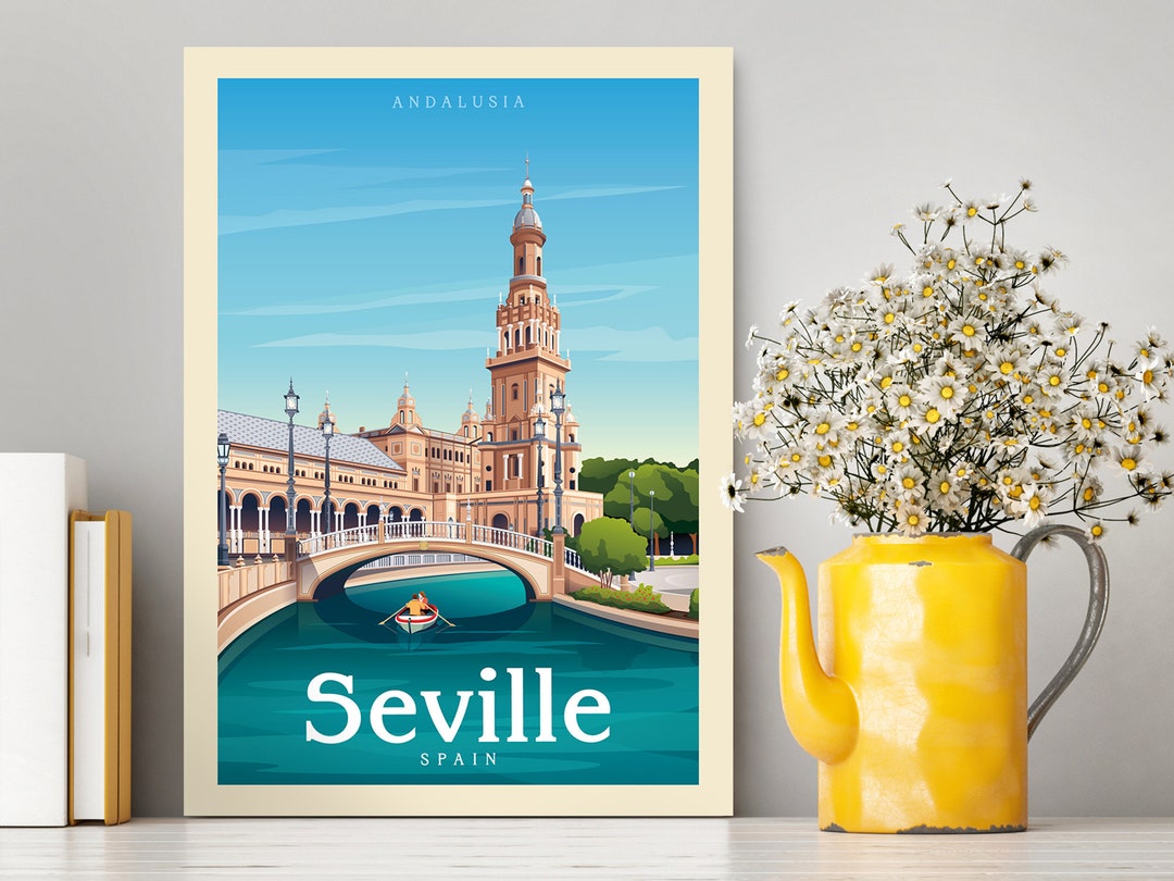 Seville Spain Travel Poster / Seville Illustration / Seville Print ...