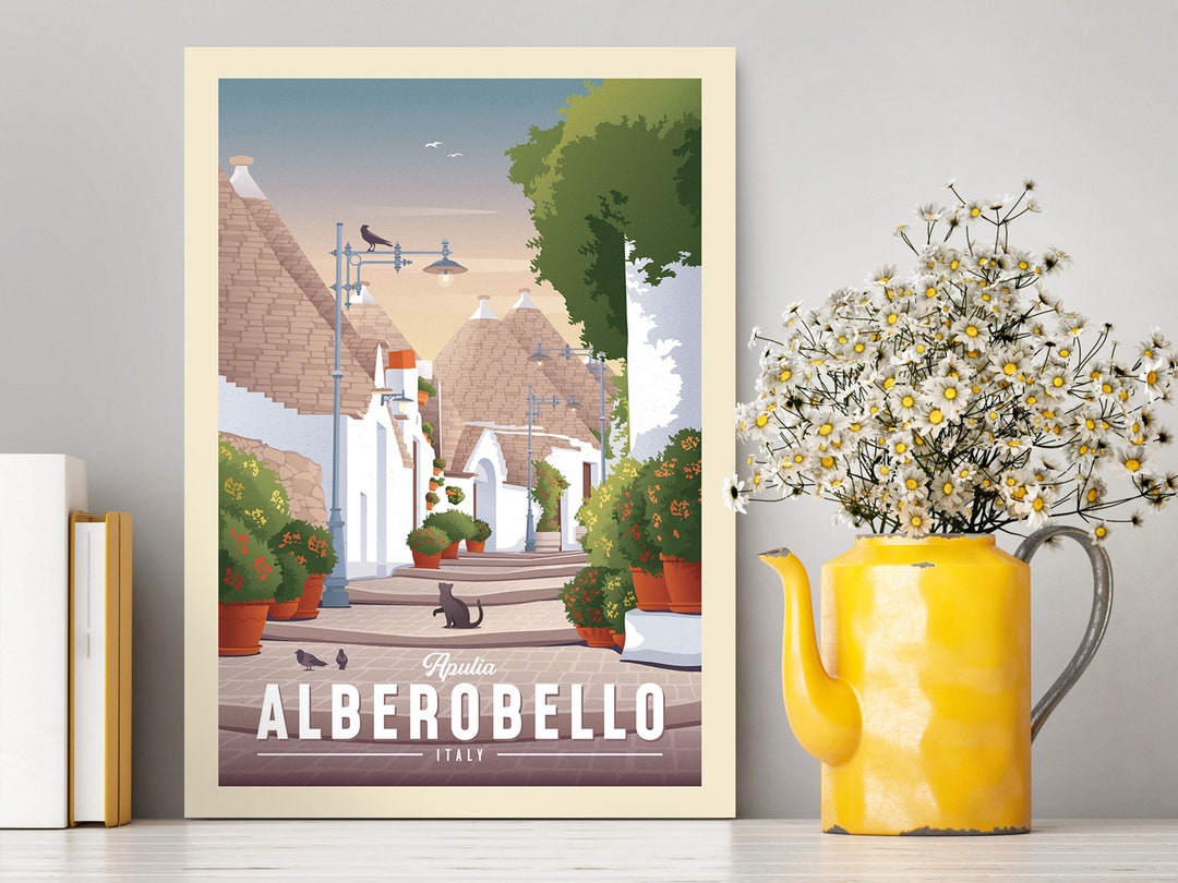 Alberobello Italy Day Travel Poster / Modern Wall Art Print ...