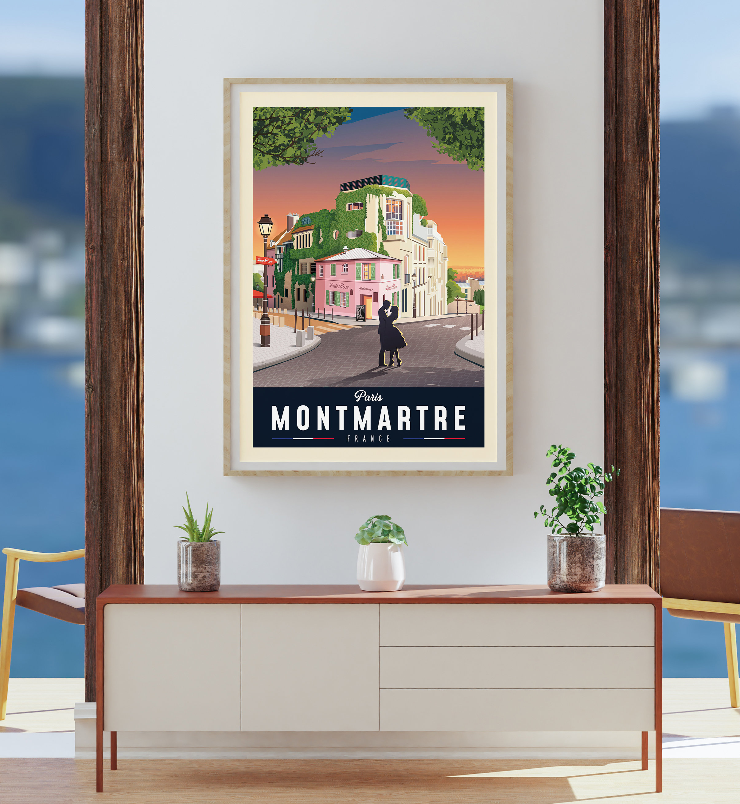 Paris Montmartre Night Print / Paris Montmartre Travel Poster - Etsy